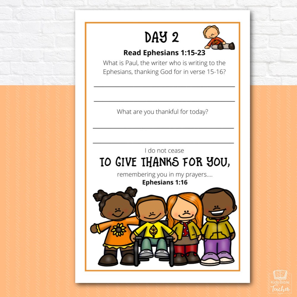 Kids Thanksgiving Gratitude Journal, Printable Thanksgiving Bible Verse ...