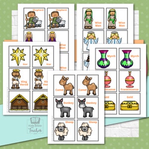 Jesus' Birth Bible Match Game, Nativity Christmas Bible Memory Game ...