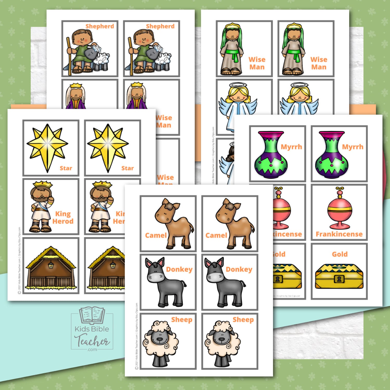 Jesus' Birth Bible Match Game, Nativity Christmas Bible Memory Game ...