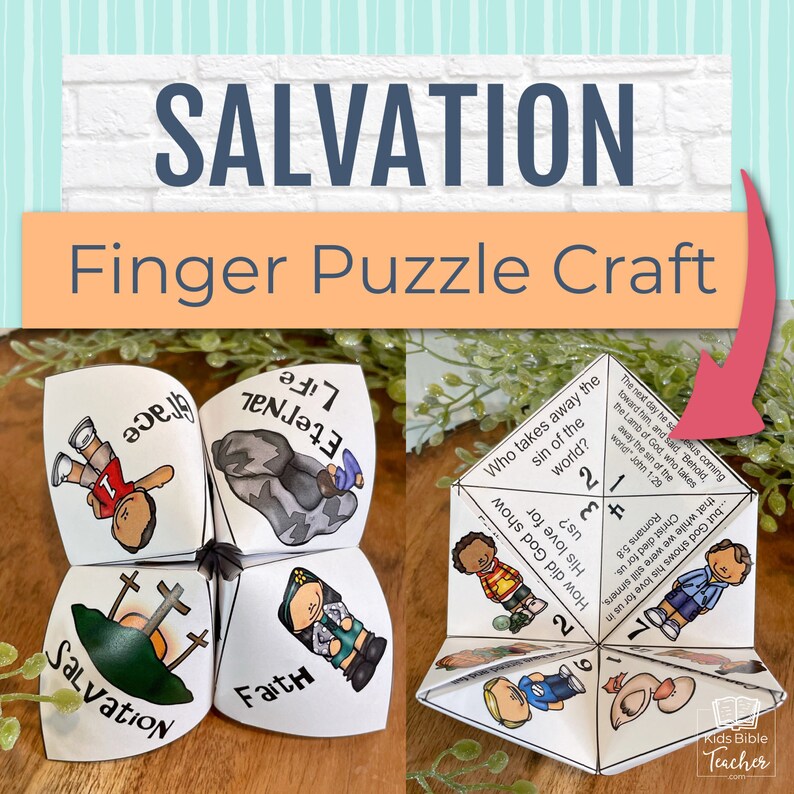 Kids Bible Craft Finger Puzzle, Easter Sunday School Cootie Catcher ...