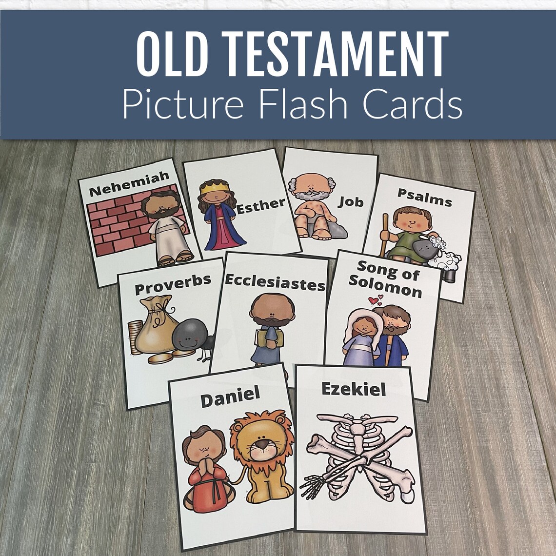 Old Testament Books of the Bible Kids Flash Cards Bible Verse - Etsy UK