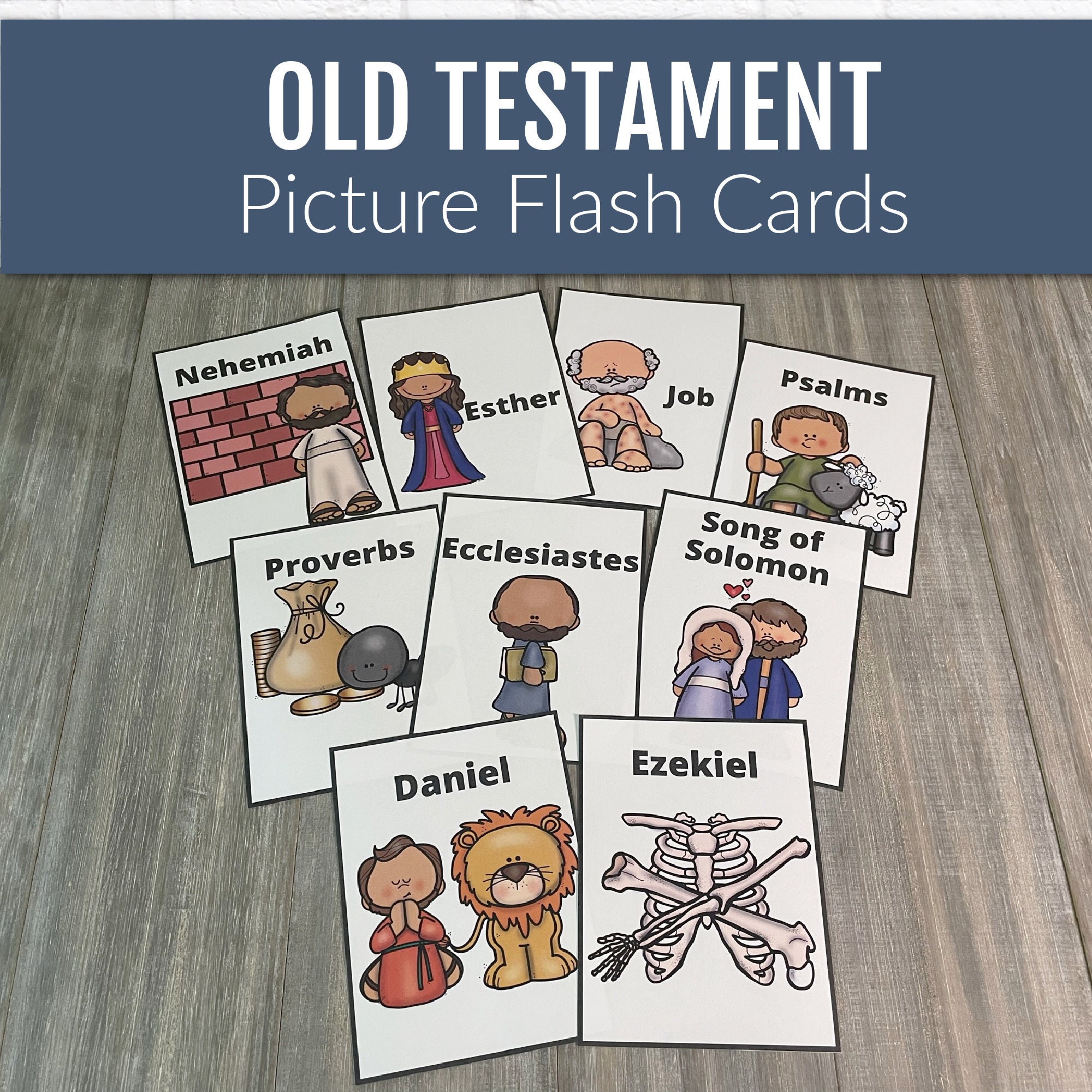 Old Testament Books of the Bible Kids Flash Cards Bible Verse - Etsy UK