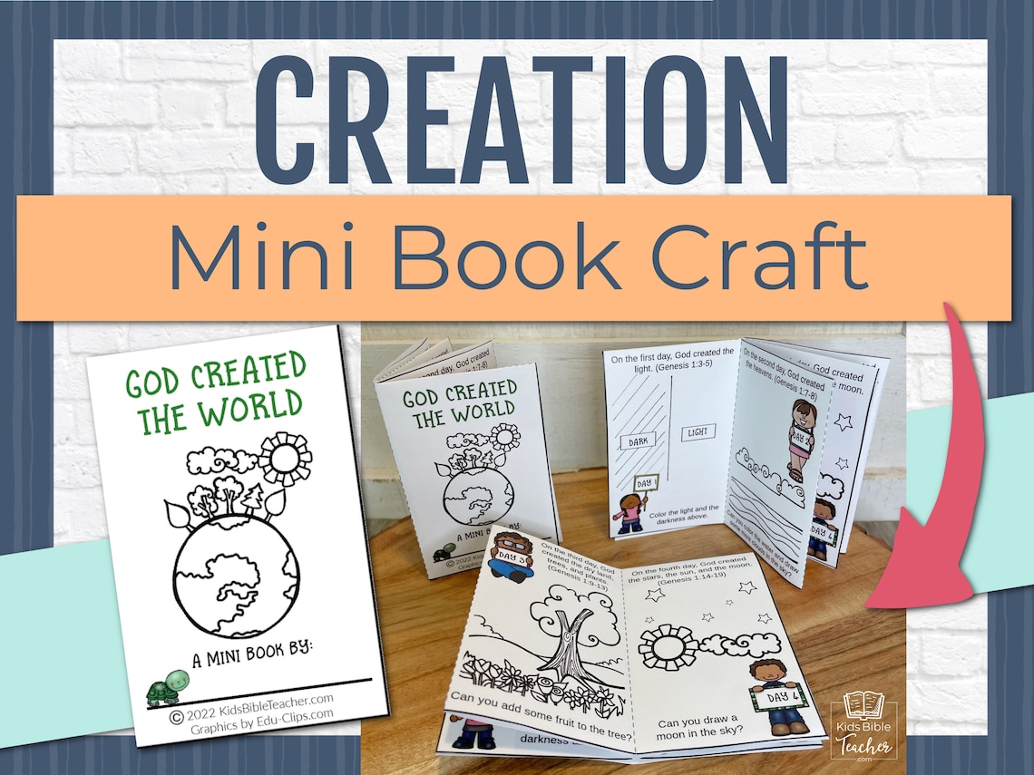 Creation Bible Story Mini Book Craft for Kids Featuring Genesis 1 ...
