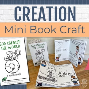 Creation Bible Story Mini Book Craft for Kids Featuring Genesis 1 ...