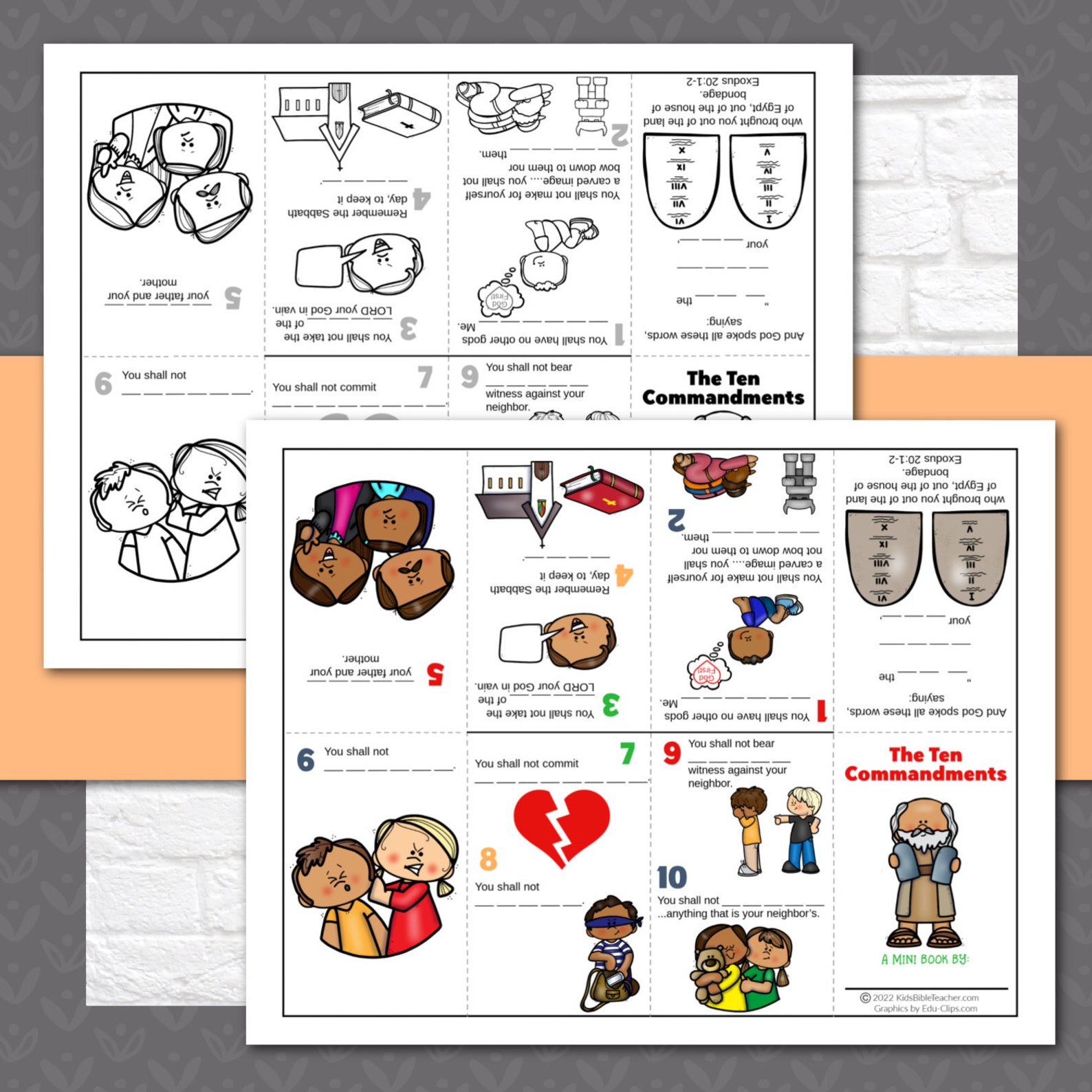 10 Commandments Craft, Bible Study Children, Sunday School Lesson ...