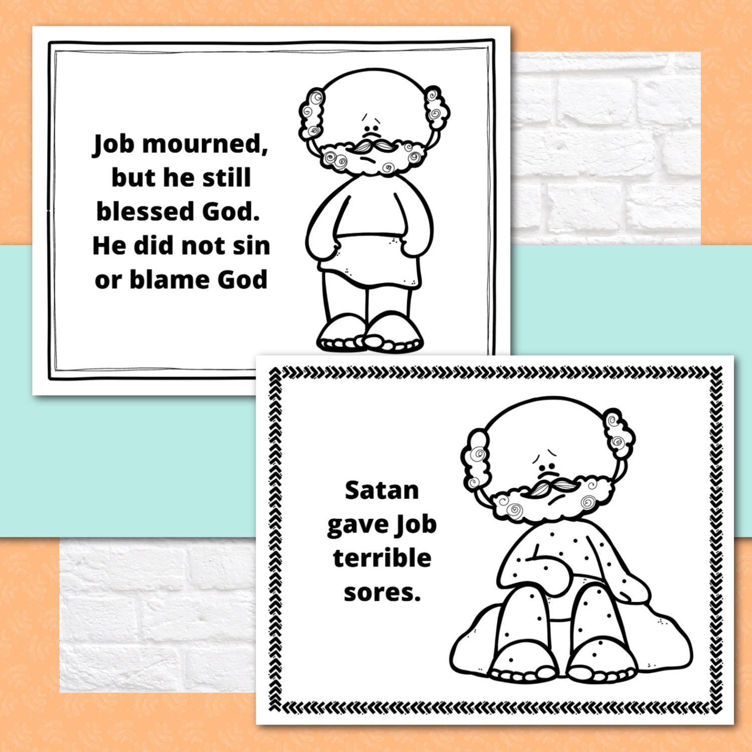 Story of Job Activity Pages Bible Preschool Sunday School Activity ...