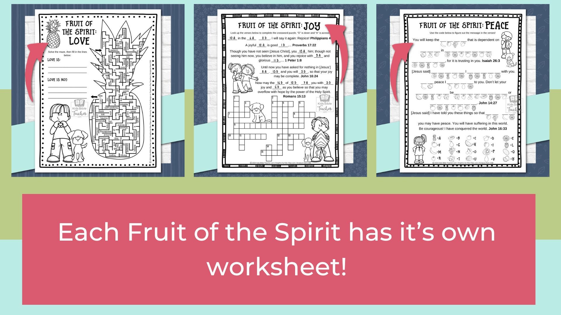 Fruit of the Spirit Activity Page Downloads for Kids Elementary Bible ...