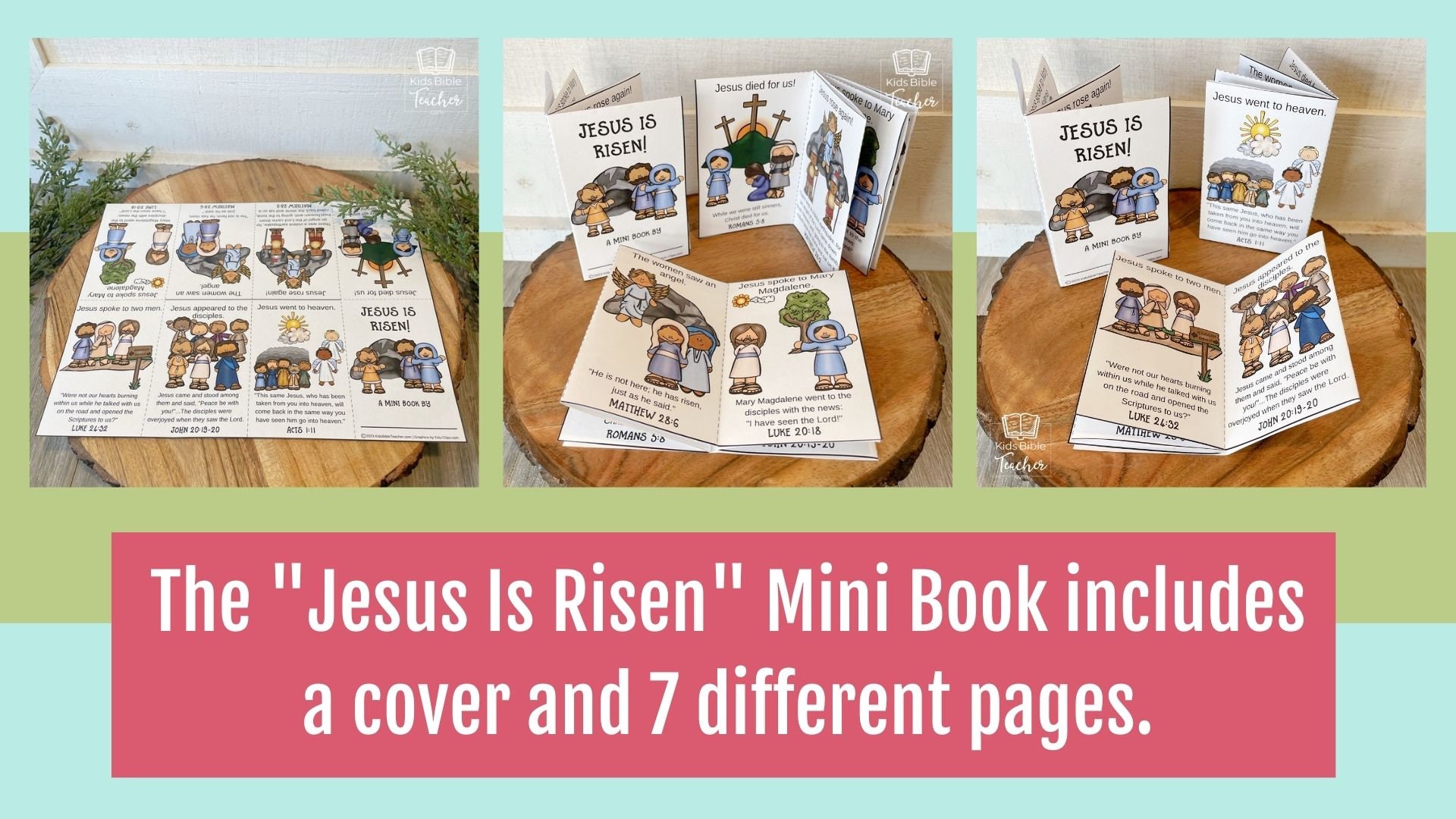 Easter Story Mini Book Craft, Jesus is Risen Bible Craft for Kids ...