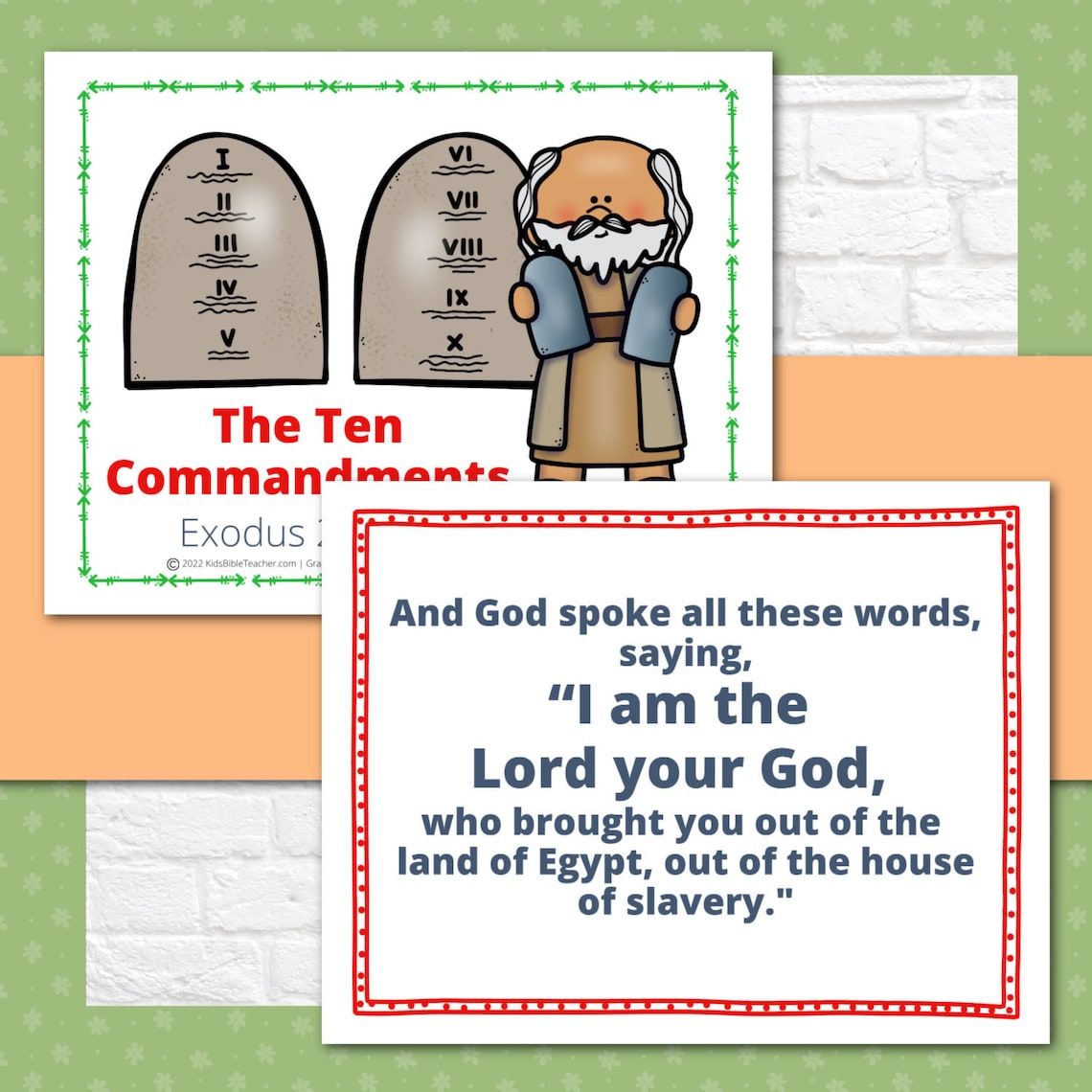 Ten Commandments Posters, Bible Study Children, Sunday School Lesson ...