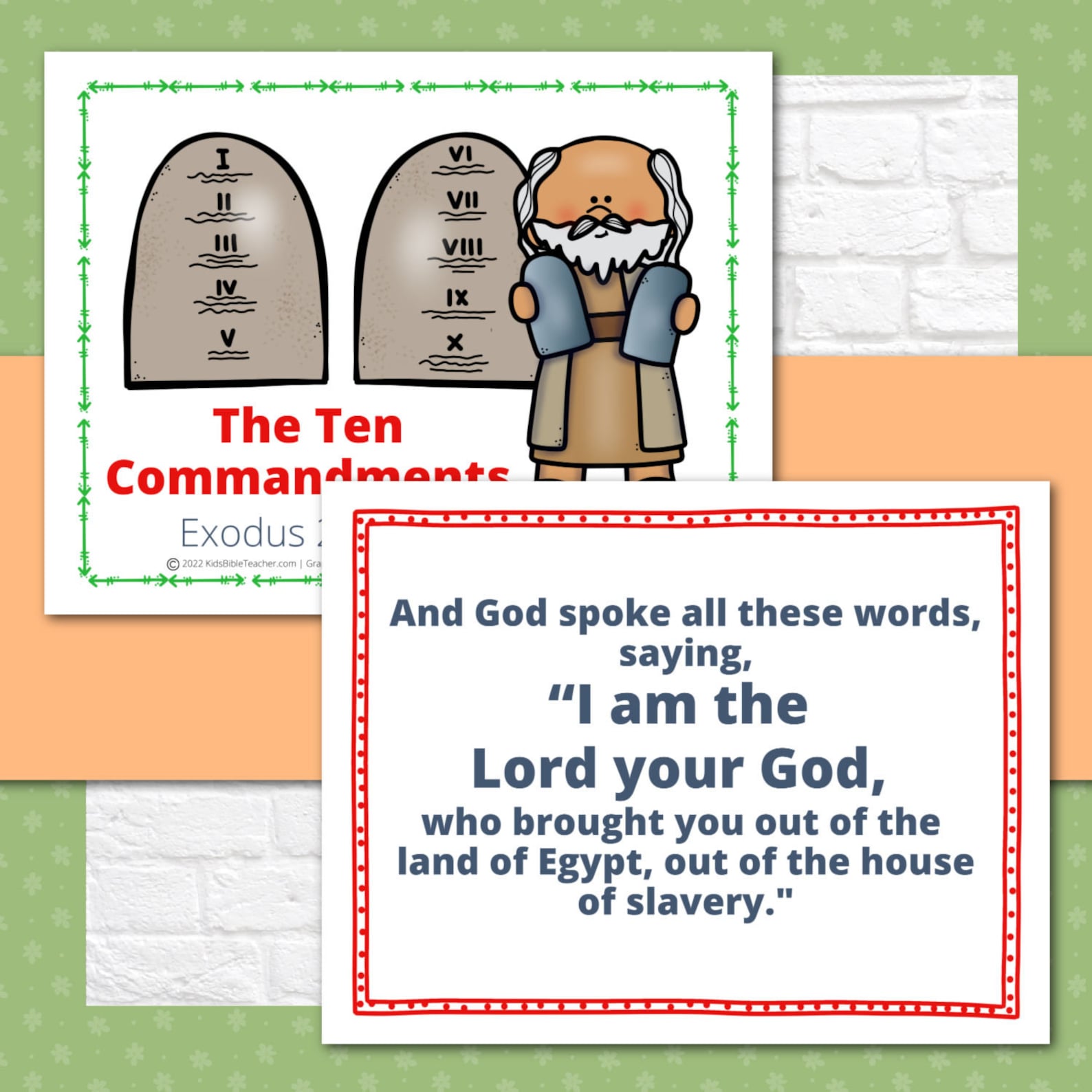 Ten Commandments Posters, Bible Study Children, Sunday School Lesson ...