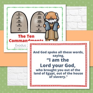 Ten Commandments Posters, Bible Study Children, Sunday School Lesson ...
