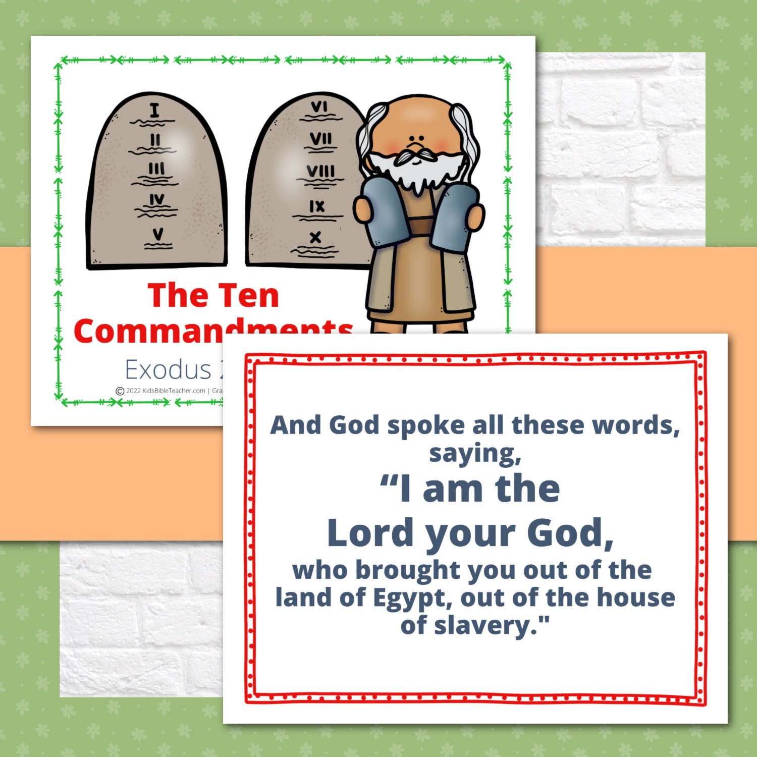 Ten Commandments Posters, Bible Study Children, Sunday School Lesson ...
