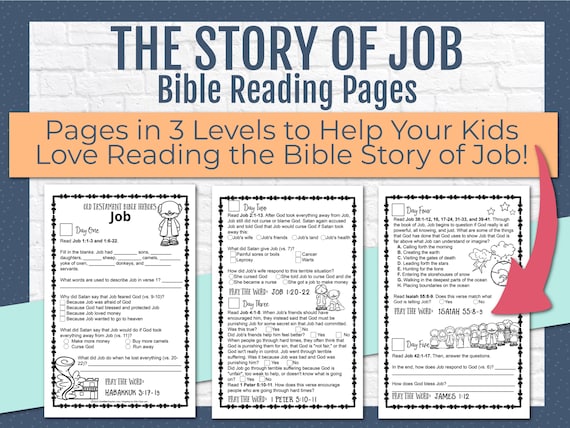 Job Bible Reading Plan Story of Job Bible Lesson Christian - Etsy