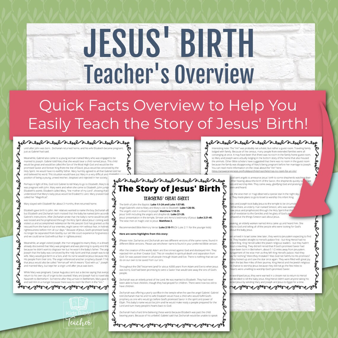 Story of Jesus Birth Bible Study for Kids Nativity Christmas - Etsy