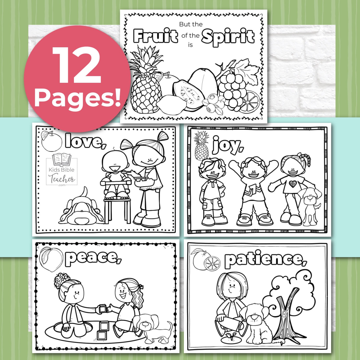 Fruit of the Spirit Activity Page Downloads for Kids Preschool Bible ...