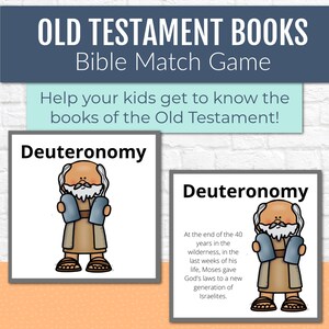 Old Testament Matching Game, Bible Elementary Sunday School Activity ...