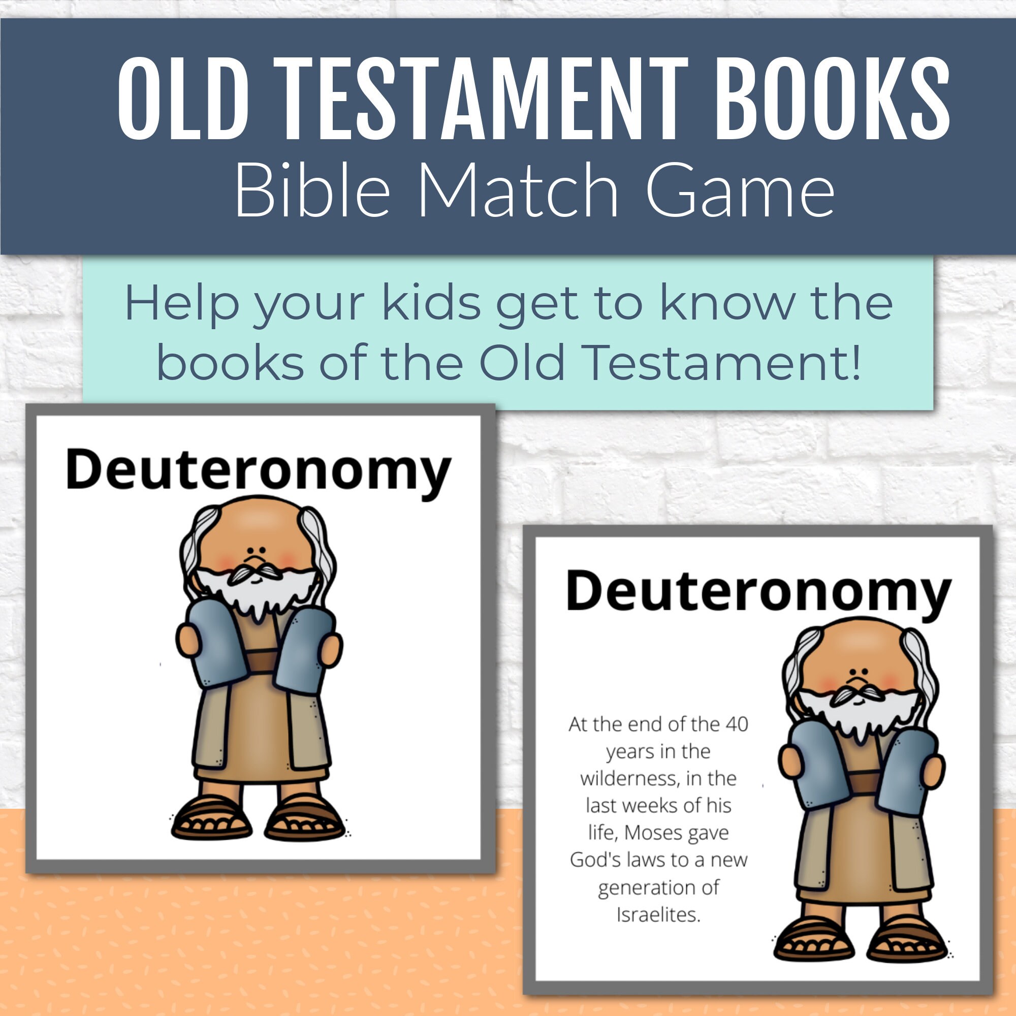 Old Testament Matching Game Bible Elementary Sunday School - Etsy