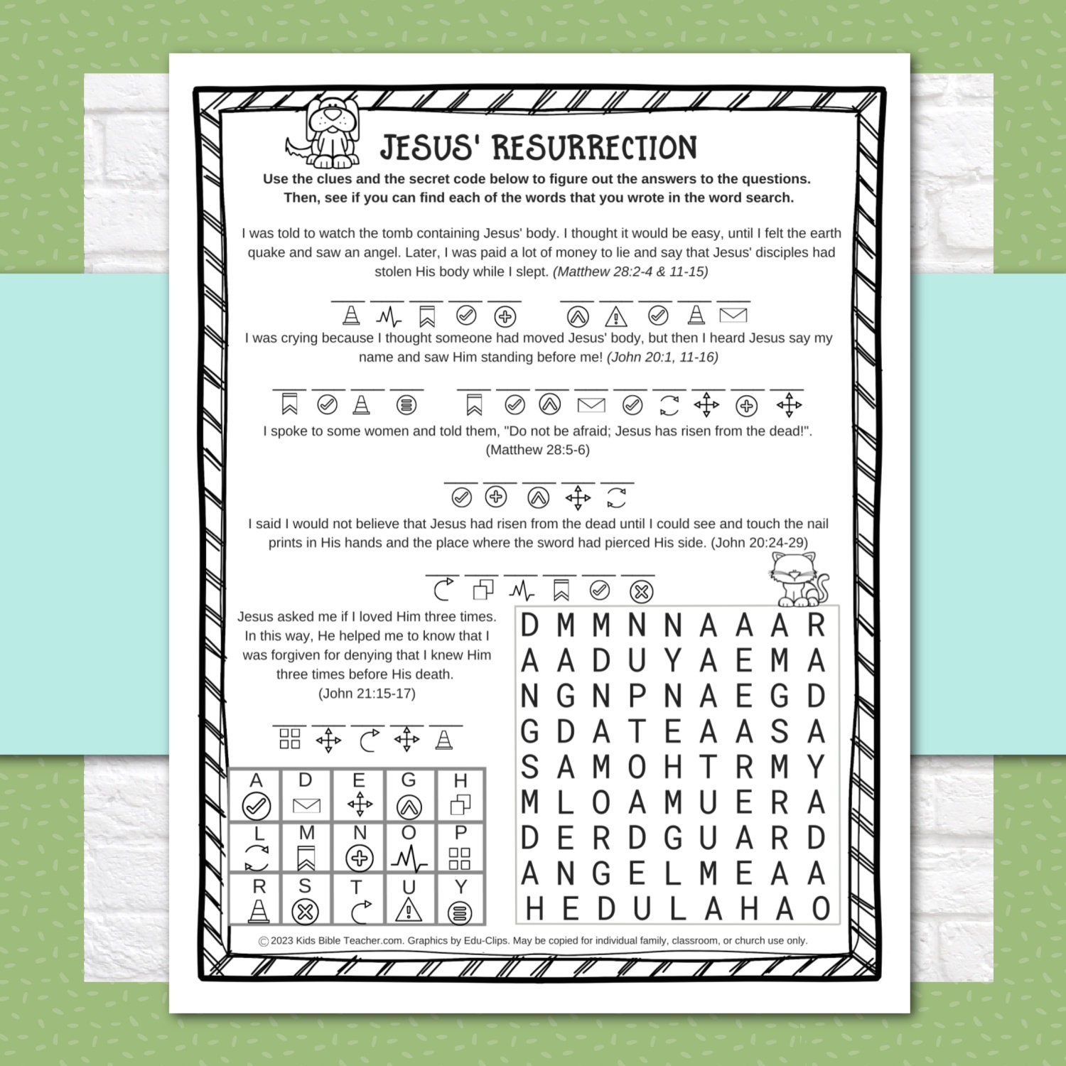 Easter Bible Activity Pages, Resurrection Sunday School Craft ...