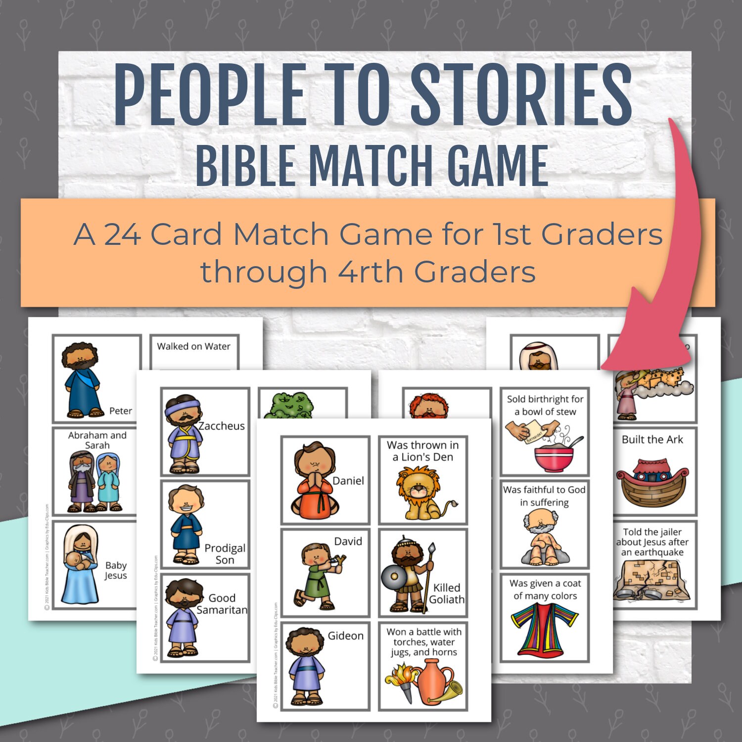 Bible Story Memory Game Bible Story Teaching Craft Kids - Etsy