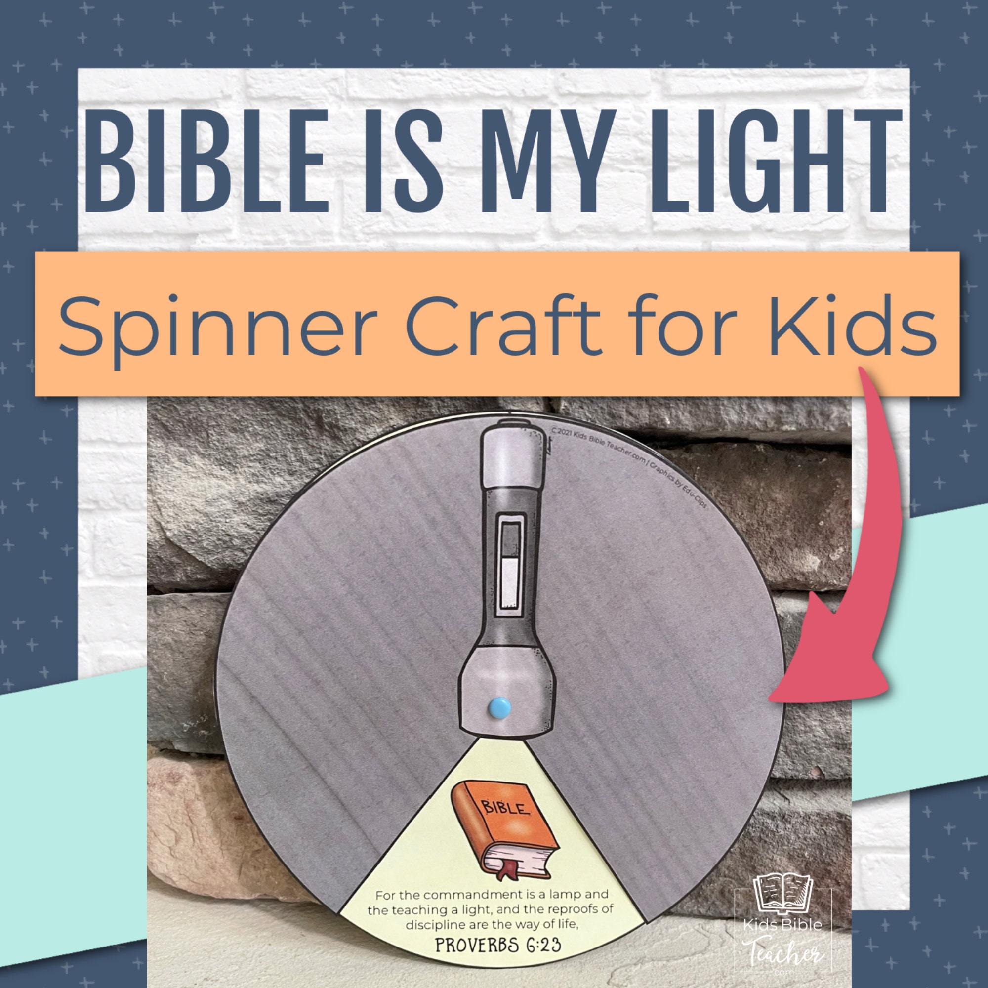 Bible is My Light Spinner Craft for Kids With Bible Verses About Light ...