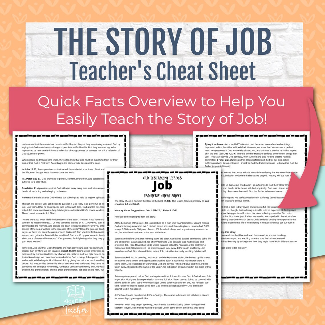 Story of Job Complete Lesson Pack, Homeschool Sunday School Teacher ...