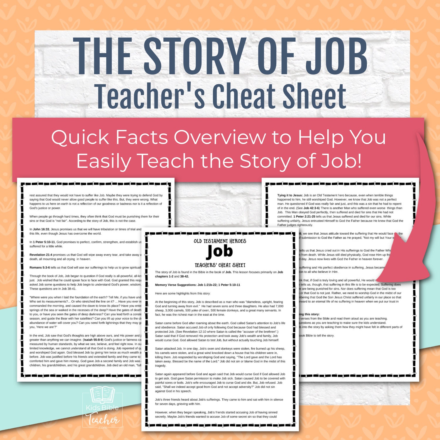 Story of Job Complete Lesson Pack, Homeschool Sunday School Teacher ...