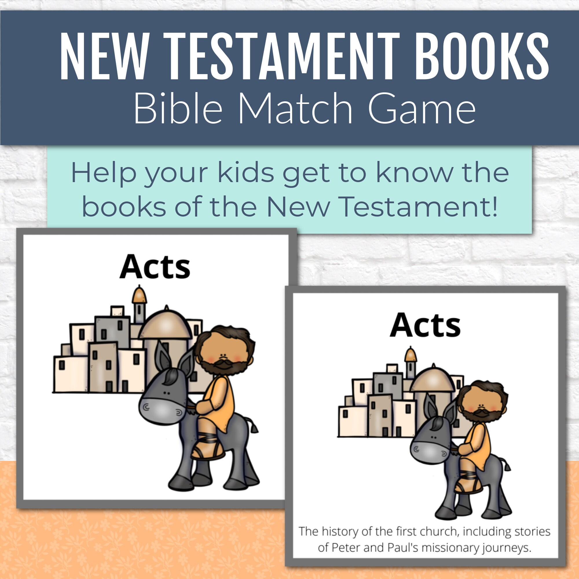 New Testament Bible Matching Game Bible Elementary Sunday - Etsy