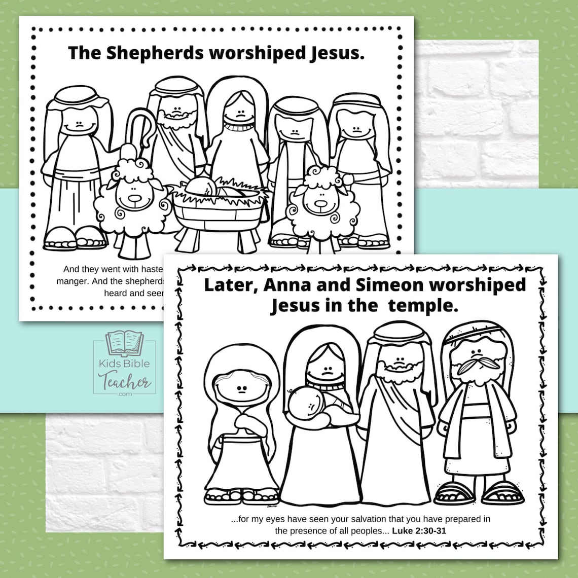 Jesus' Birth Activity Pages, Bible Preschool Sunday School Christmas ...