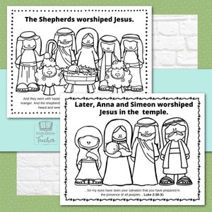 Jesus' Birth Activity Pages, Bible Preschool Sunday School Christmas ...