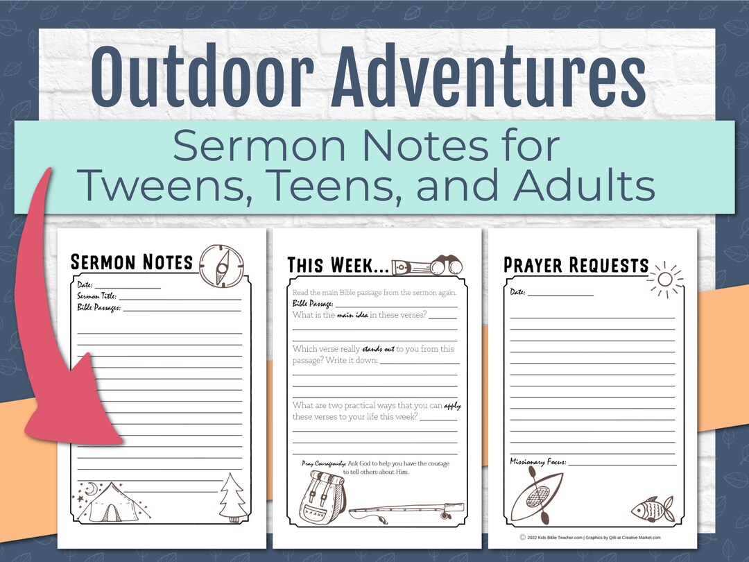 Sermon Notes for Boys, Worship Notes, Prayer Notes, Kid Bible Study ...