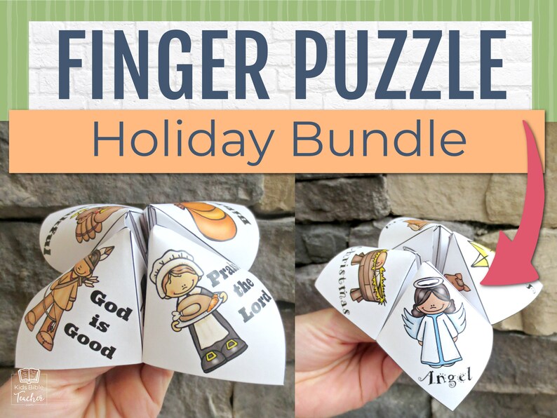 Kids Bible Craft Finger Puzzle, Easter Sunday School Cootie Catcher ...