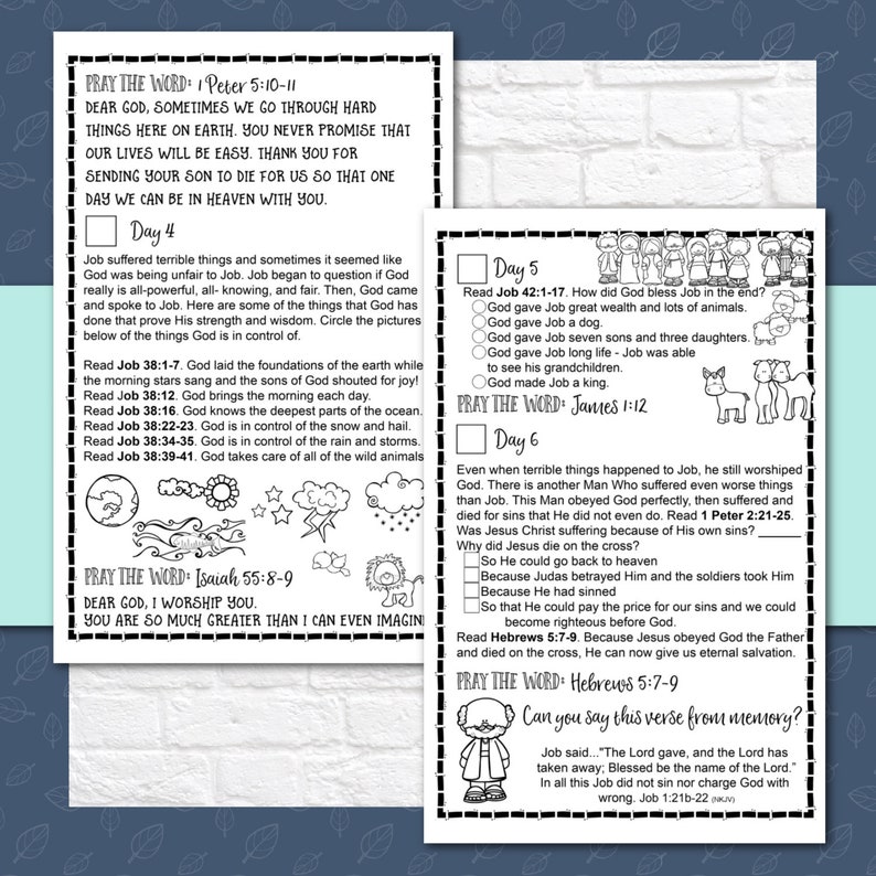Job Bible Reading Plan, Story of Job Bible Lesson, Christian Homeschool ...