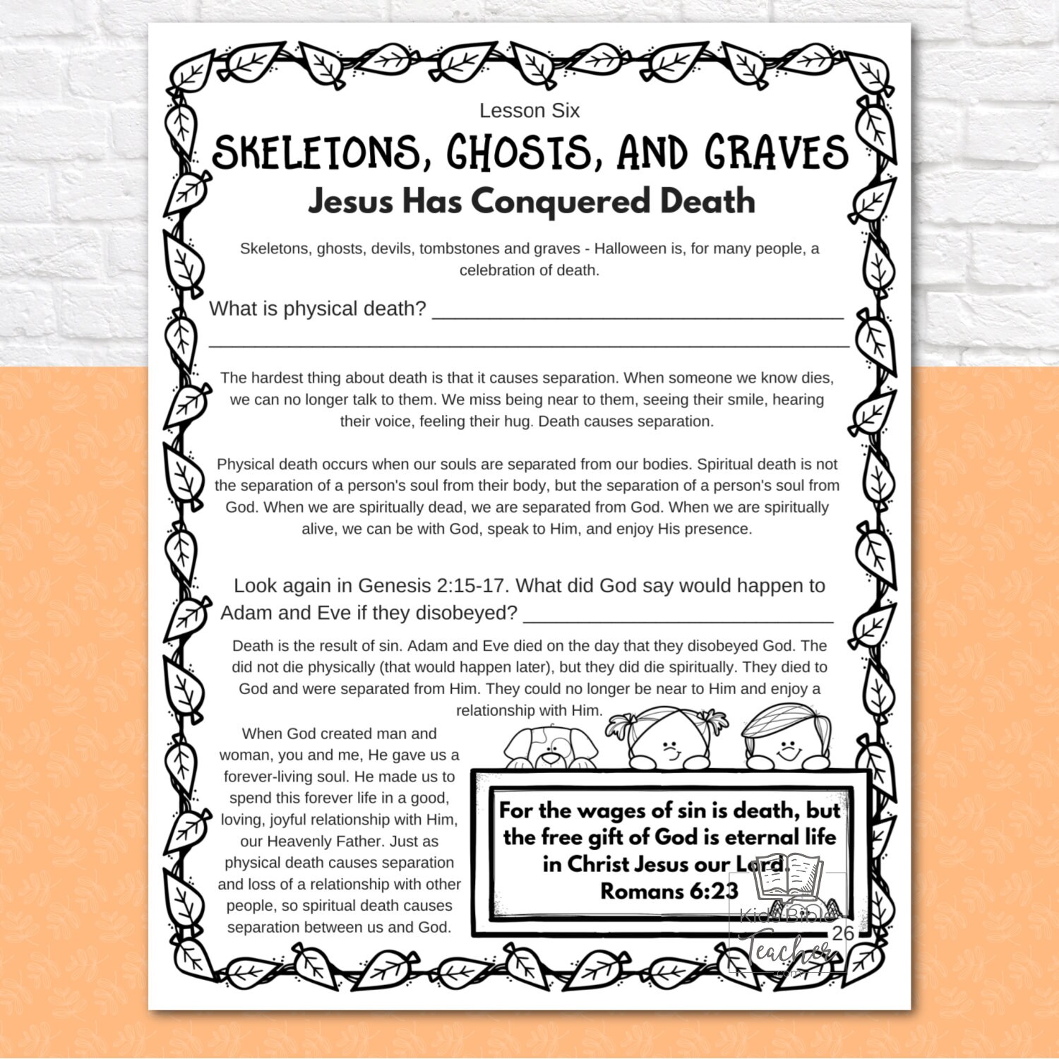 Halloween Bible Verse, Halloween Gospel Study for Kids, Sermon Notes ...