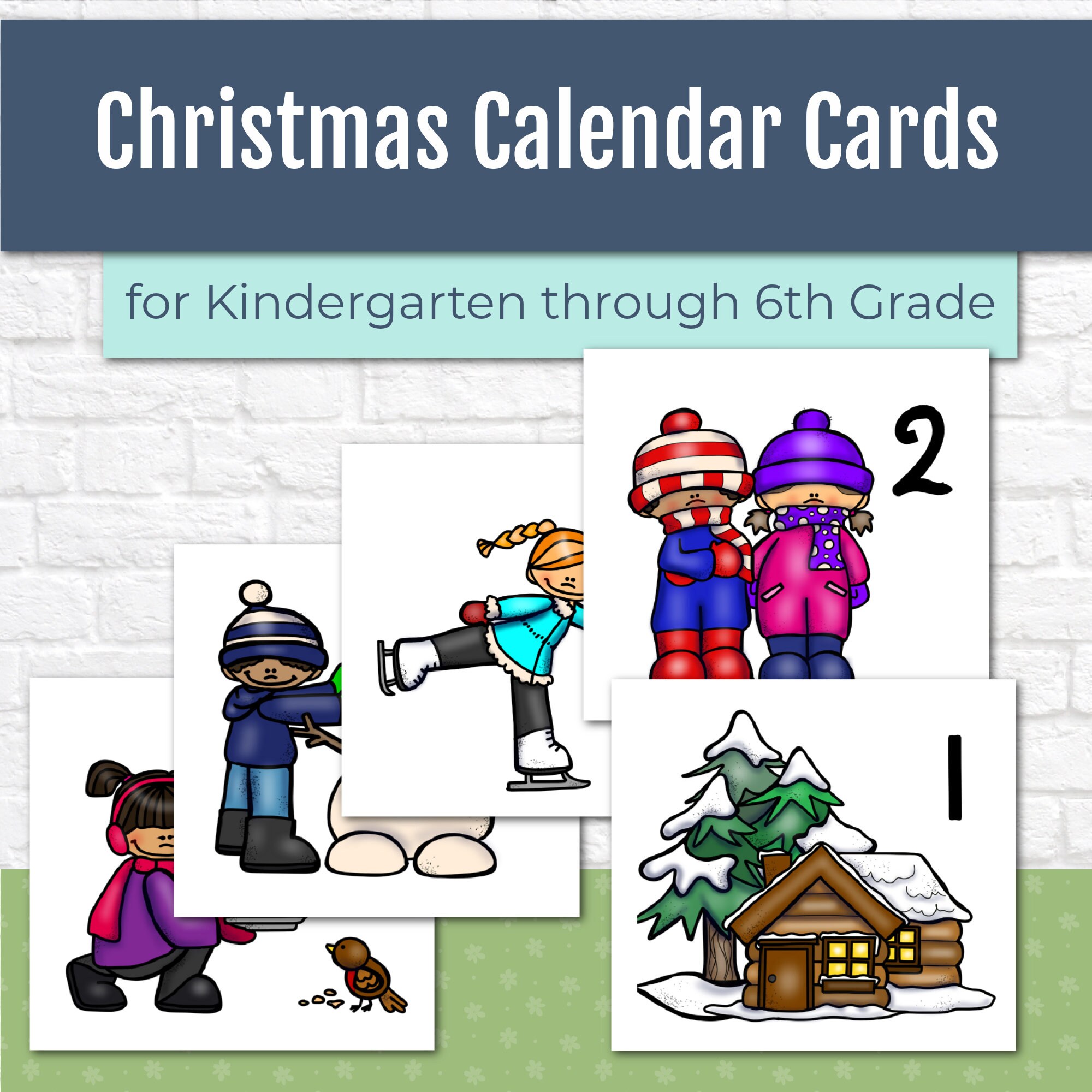 December Bible Verse Calendar Cards, Printable Christmas Advent ...