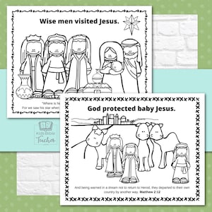 Jesus' Birth Activity Pages, Bible Preschool Sunday School Christmas ...