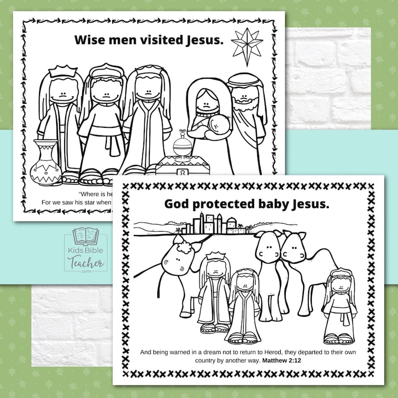 Jesus' Birth Activity Pages, Bible Preschool Sunday School Christmas ...