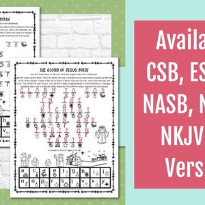 Story of Jesus Birth Bible Reading Pages for Kids, Nativity Christmas ...