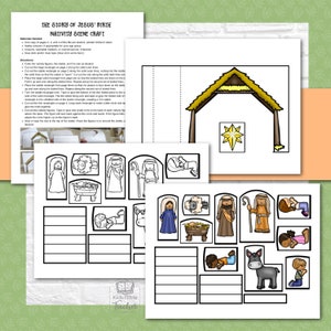 Story of Jesus Birth Sunday School Craft for Kids, Nativity Christmas ...