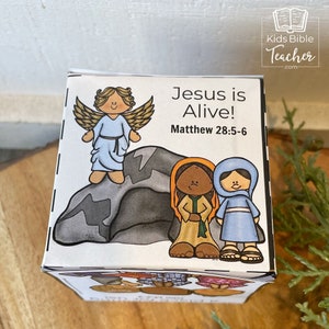 Easter Craft Bible Story Cube for Teaching Jesus Death and Resurrection ...