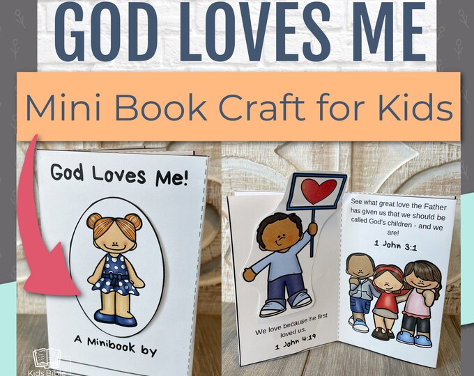 God Loves Me Mini Book Craft for Kids With Bible Verses About God's ...