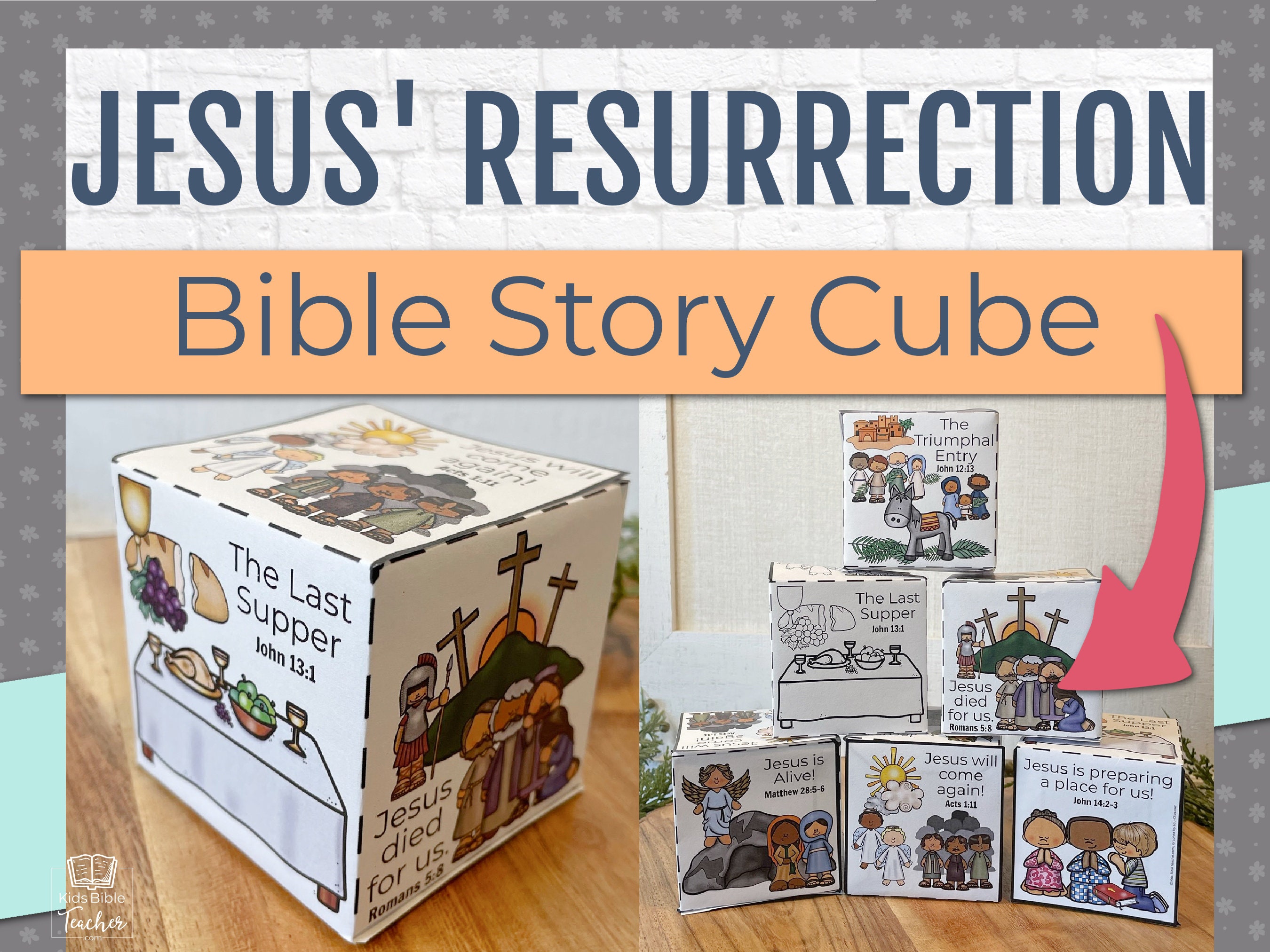 Easter Craft Bible Story Cube for Teaching Jesus Death and - Etsy