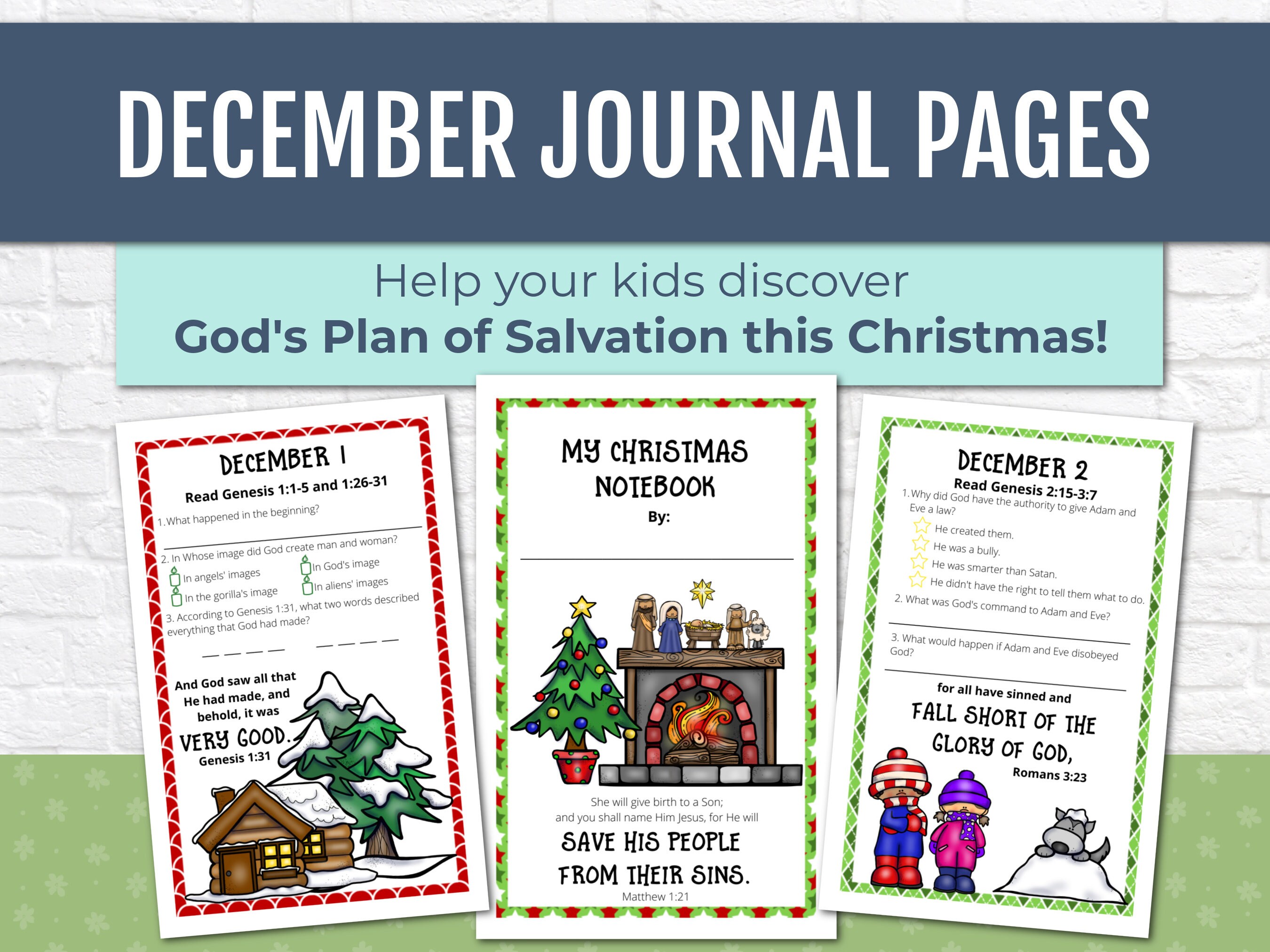 Kid's Advent Bible Study Printable Children's - Etsy