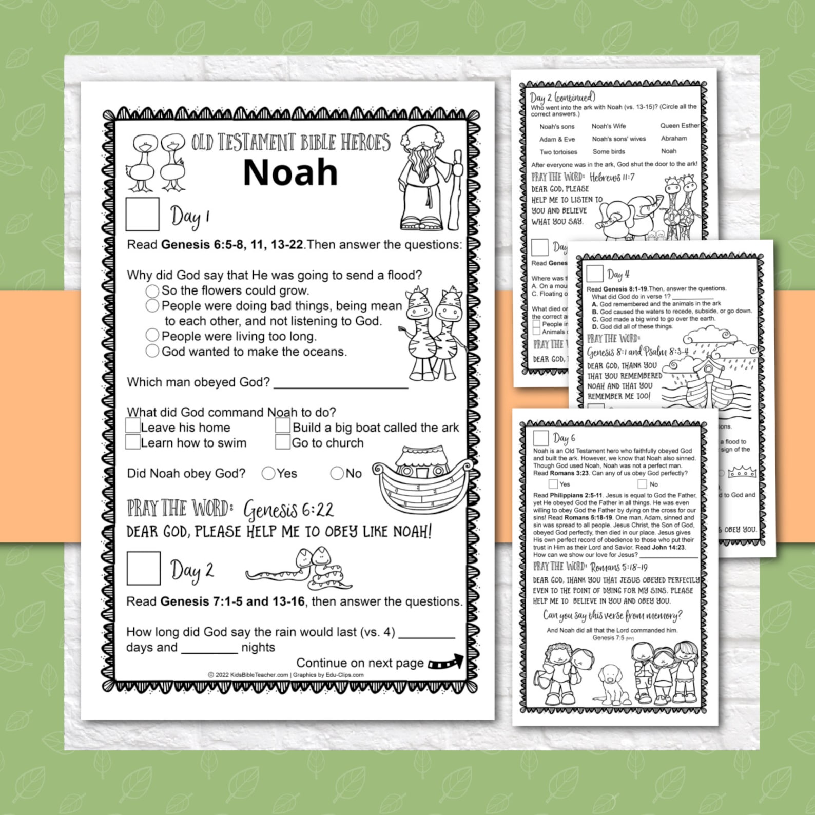 Noah's Ark Bible Lesson, Elementary Homeschool Noah Old Testament ...