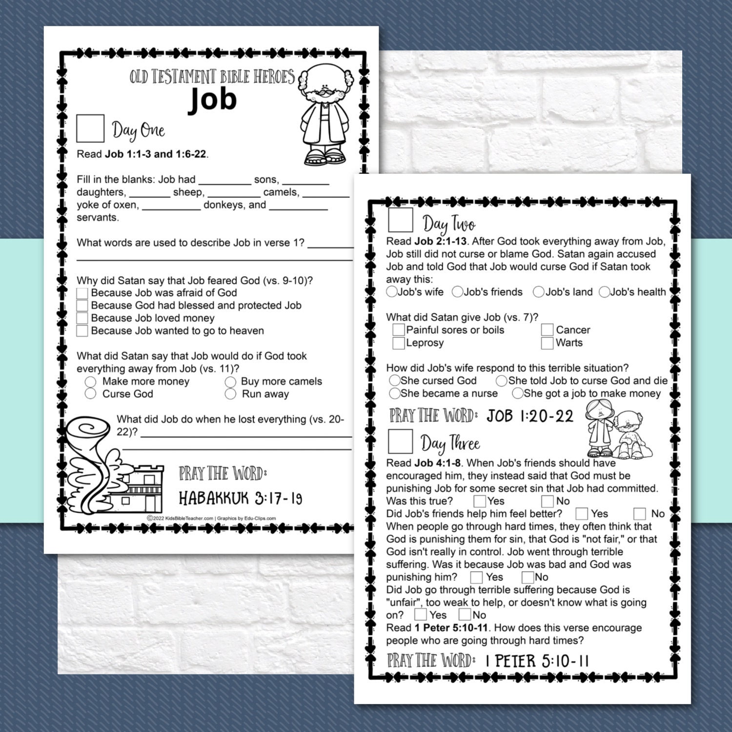 Job Bible Reading Plan, Story of Job Bible Lesson, Christian Homeschool ...