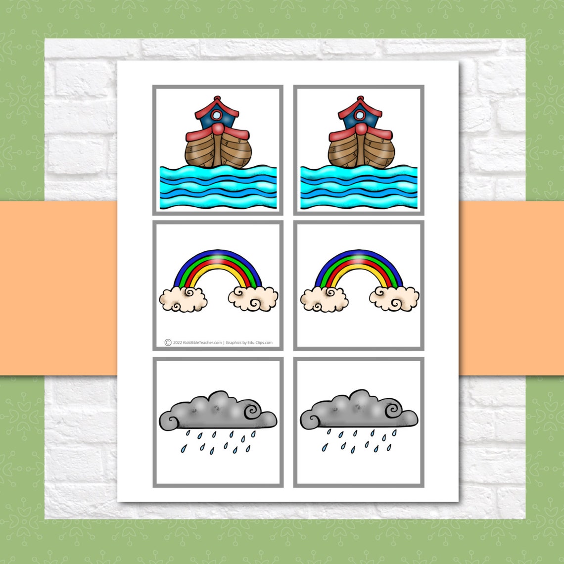 Noah's Ark Matching Game, Bible Elementary Sunday School Activity ...