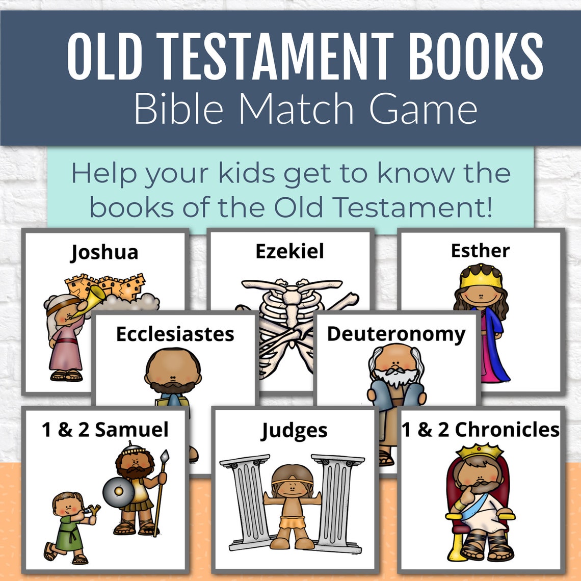 Old Testament Matching Game Bible Elementary Sunday School - Etsy