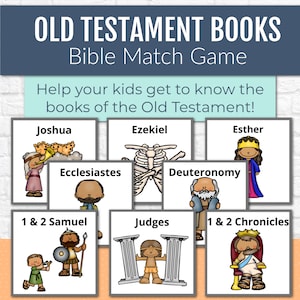 Old Testament Matching Game, Bible Elementary Sunday School Activity ...