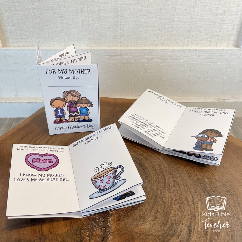 Mother's Day Mini Book Craft, Biblical Mother's Day Activity, Bible ...
