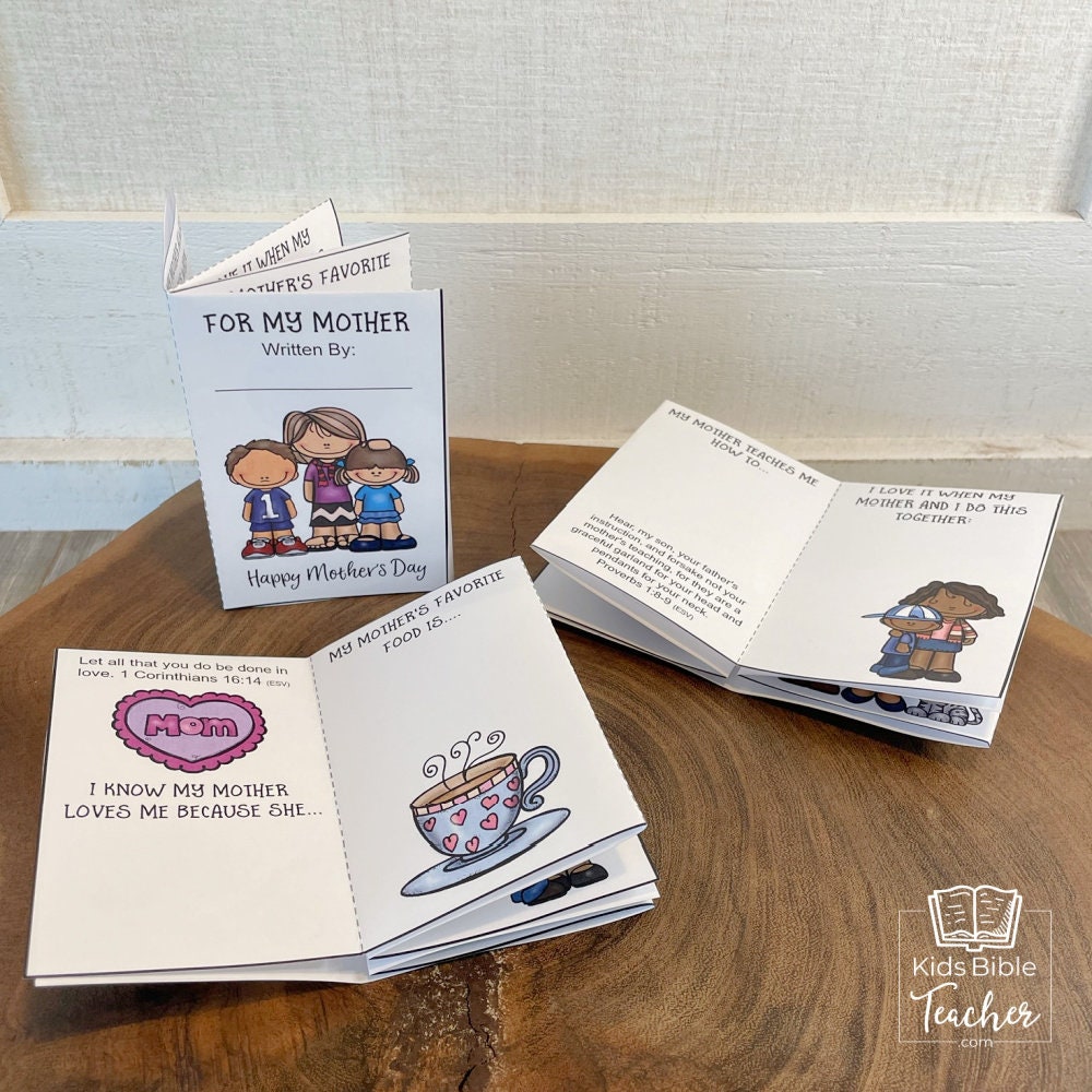Mother's Day Mini Book Craft, Biblical Mother's Day Activity, Bible ...