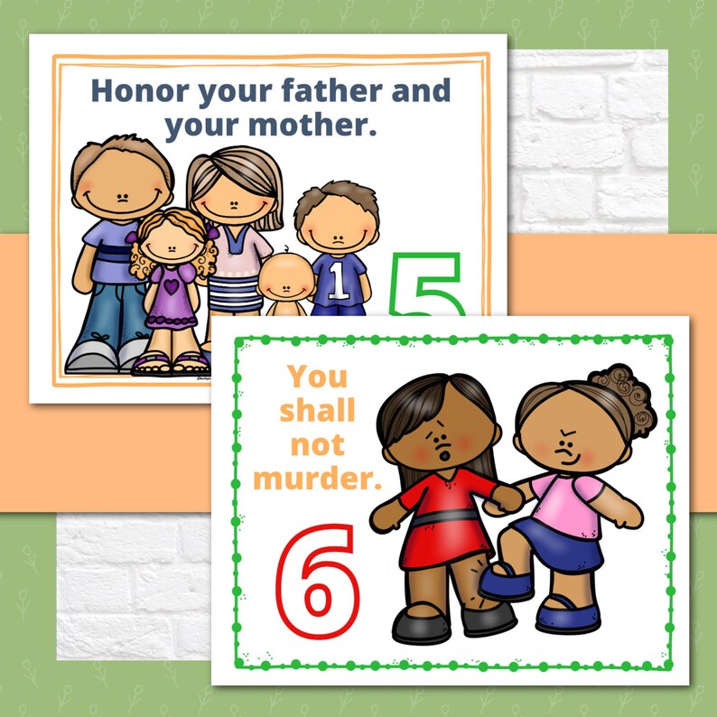 Ten Commandments Posters, Bible Study Children, Sunday School Lesson ...